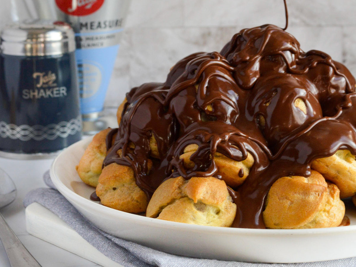 Double Chocolate Profiterole Tower – Tala Cooking