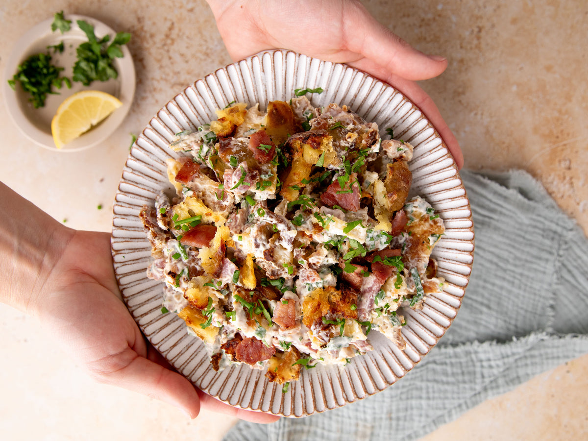 Crispy Smashed Potato Salad – Tala Cooking