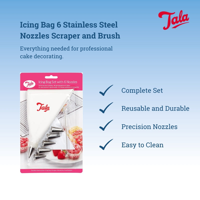 Tala Icing Bag Set With 6 Nozzles – Tala Cooking